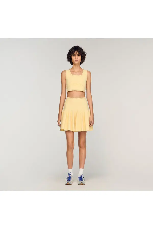 Sandro Mini Knit Skater Skirt