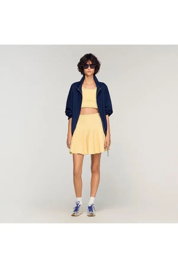Sandro Mini Knit Skater Skirt