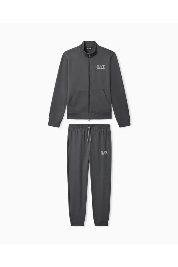 Emporio Armani Visibility Pure Cotton Zip-up Tracksuit - Natural