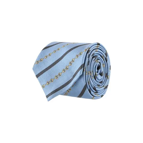 Gucci Horsebit Silk Jacquard Neck Tie - Blue
