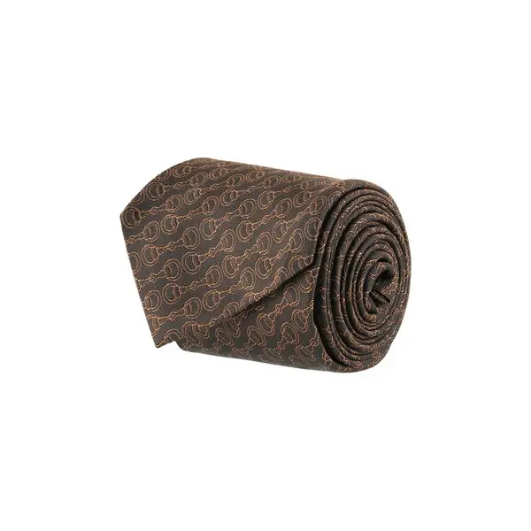 Gucci Silk Jacquard Tie - Brown