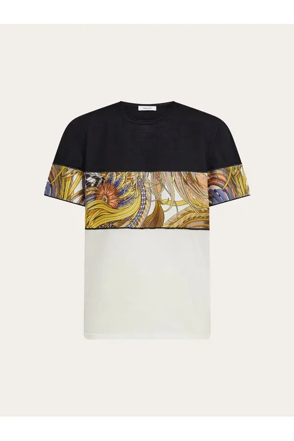 FERRAGAMO Crewneck T-shirt With Rooster Print