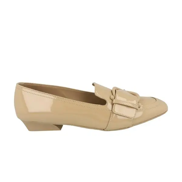 FERRAGAMO Wmns Bonnie Patent Leather Loafer 'bone - White
