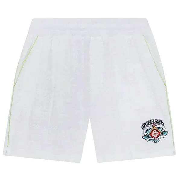 Casablanca Towelling Monogram Short - White