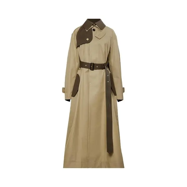 Sacai Cotton Gabardine Coat 'beige/brown - Tan