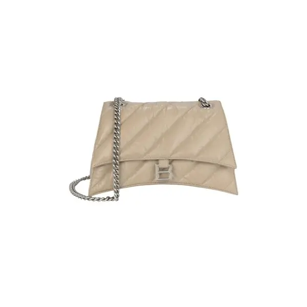 Balenciaga Crush Quilted Chain Shoulder Bag 'taupe - Grey