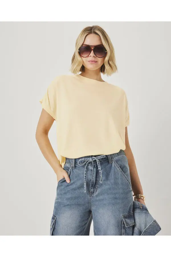 Splendid Rebecca Shirred Tee - Yellow