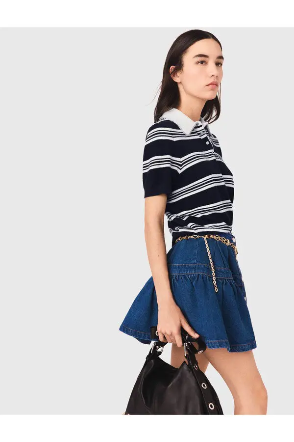 Maje Short Denim Skirt