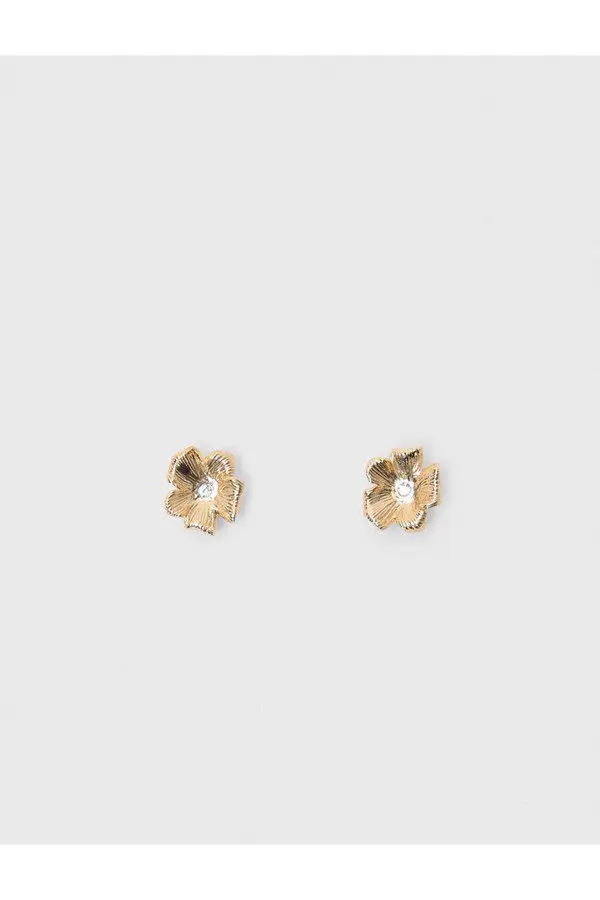 Maje Flower Stud Earrings - Gold