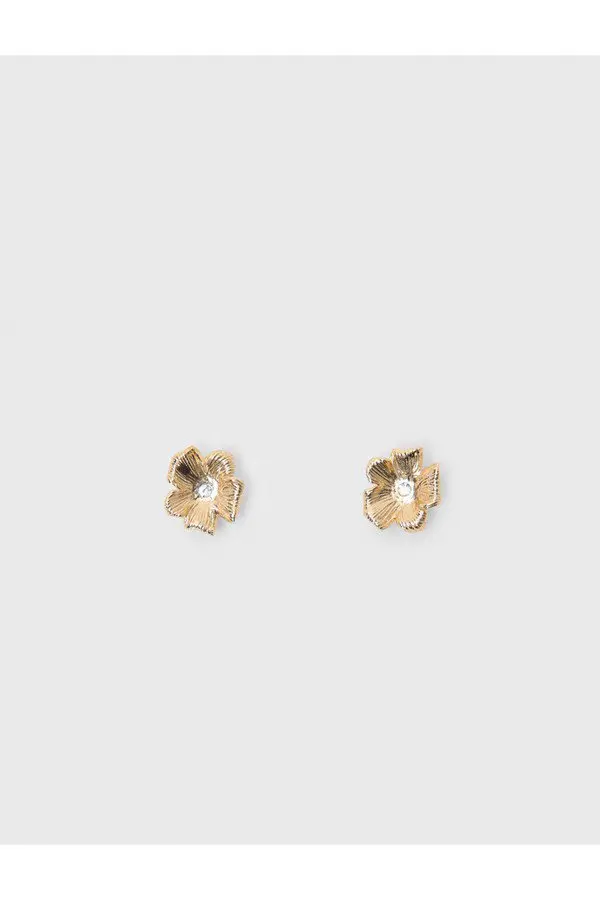 Maje Flower Stud Earrings - Gold