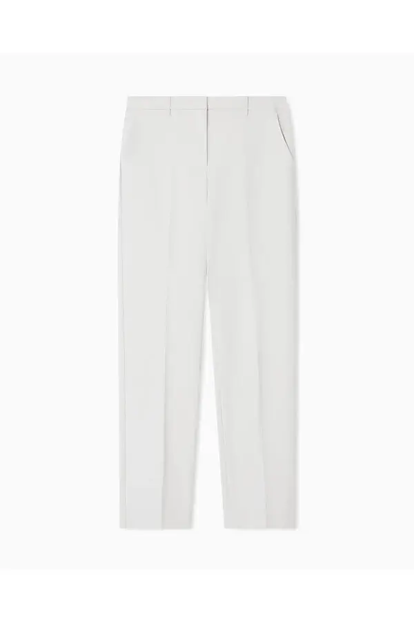 Emporio Armani Us Exclusive Compact Stretch Cotton Trousers - Black / White / Pink / Gray
