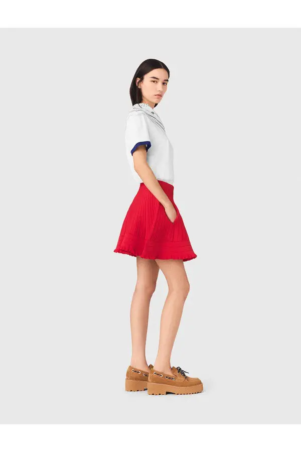 Maje Compact Knit Skater Skirt