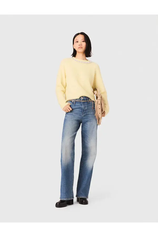 Maje Chain-link Belt Jeans