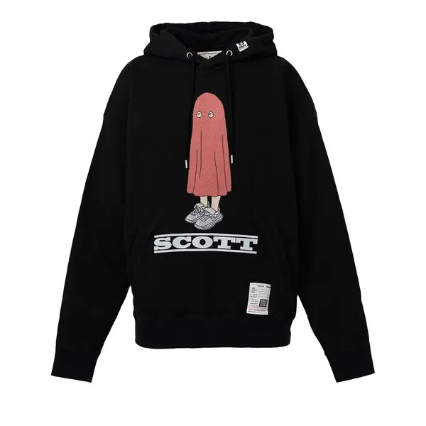 Mihara Yasuhiro Scott Printed Hoodie - Black
