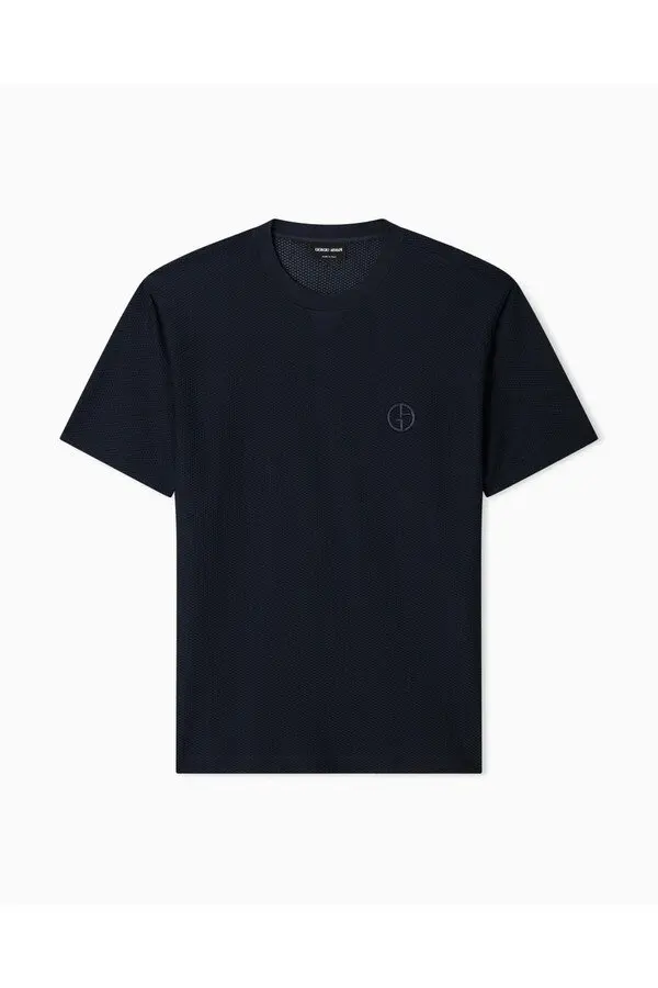 Giorgio Armani Technical Waffle T-shirt - Navy
