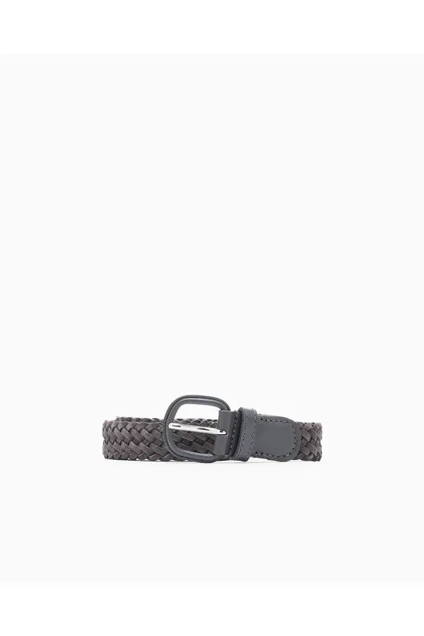 Giorgio Armani Woven Suede Belt - Natural