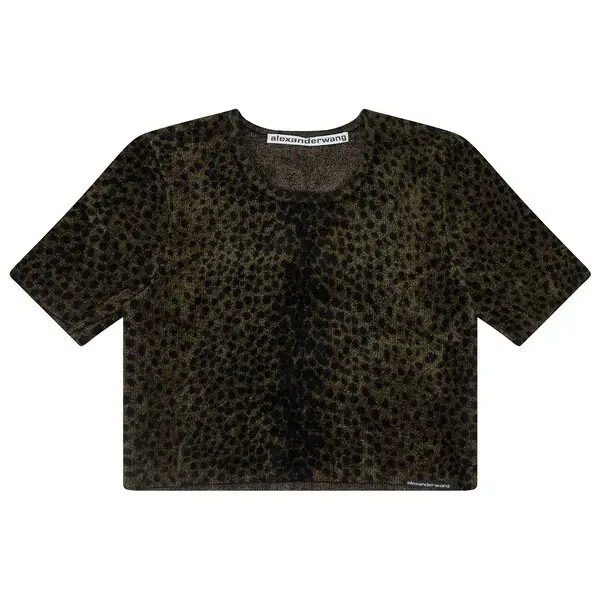 Alexander Wang Leopard Cropped Tee Shirt