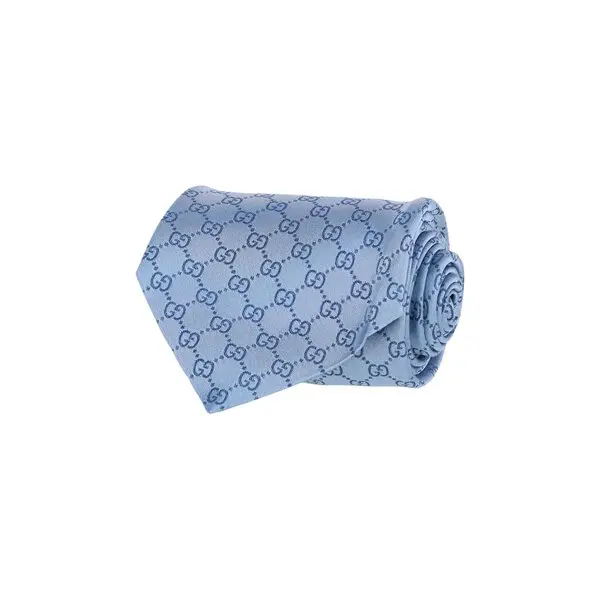 Gucci Gg Supreme Silk Tie 'light - Blue
