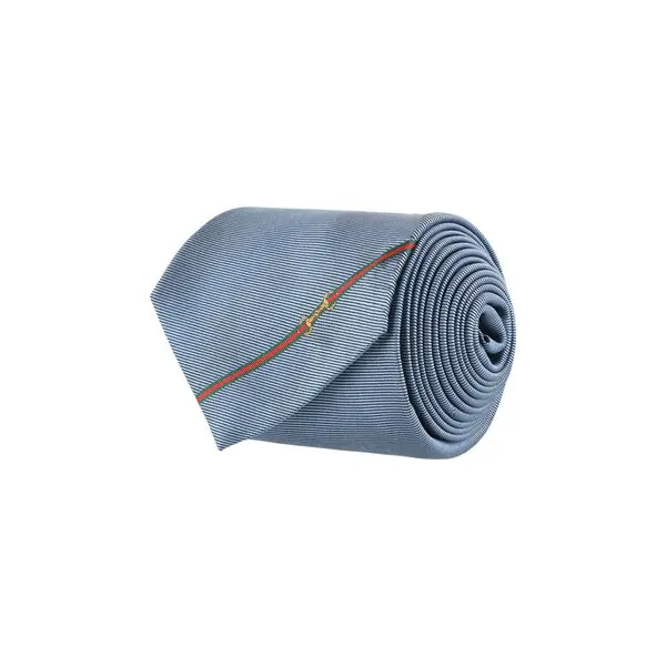 Gucci Horsebit Silk Jacquard Neck Tie - Blue