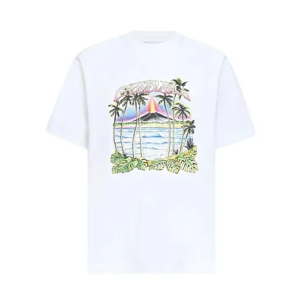 Casablanca Volcano Printed Classic T-shirt - White