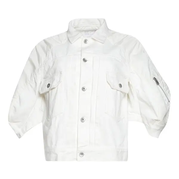 Sacai Denim X Nylon Twill Jacket 'off - White