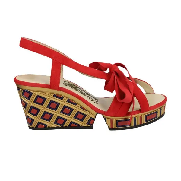 FERRAGAMO Wmns Avanguardie Wedge - Red