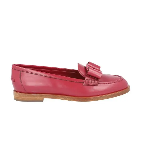 FERRAGAMO Vivaldo Leather Loafer - Red