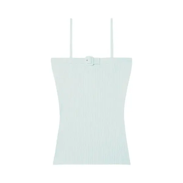 COURREGES Buckle Rib Knit Top 'light Mint - Green