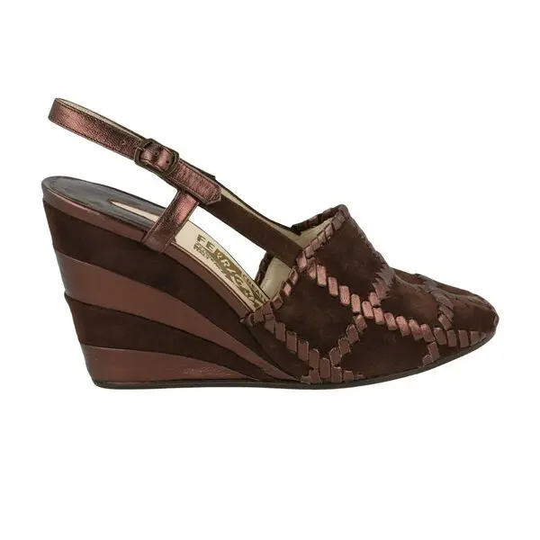 FERRAGAMO Arlequin Slingback - Brown