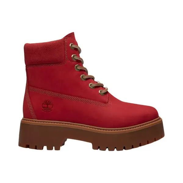 Timberland Wmns Stone Street 6 Inch Waterproof Platform Boot - Red