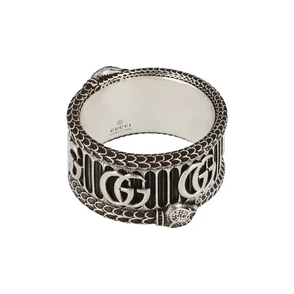 Gucci Gg Marmont Snake Ring - Silver