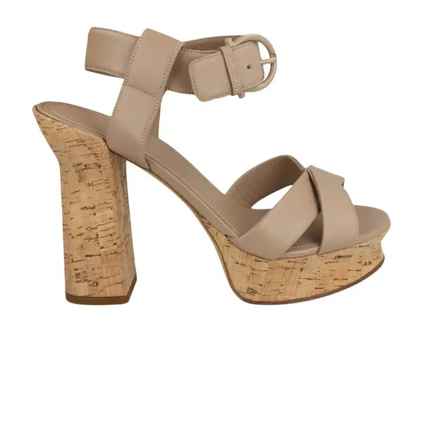 FERRAGAMO Wmns Ain Cork Platform Sandal 'beige - White
