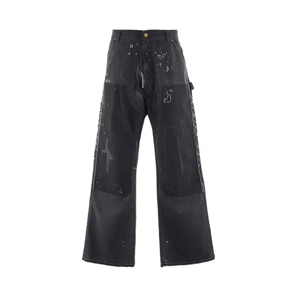 【L】saint mxxxxxx double knee pants Saint Mxxxxxx Double Knee Pants - Black | Editorialist