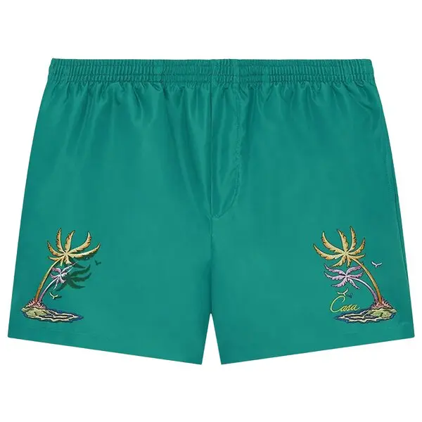 Casablanca Casa Embroidery Swim Shorts - Green