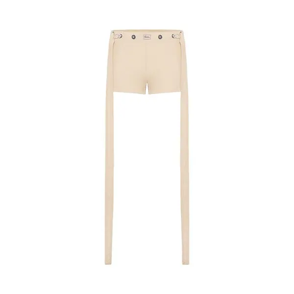 JEAN PAUL GAULTIER Cotton Ribbed Short With "gaultier" Patch/overall Buckles 'nude - Pink
