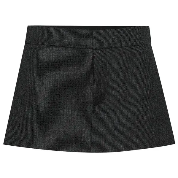 Alexander Wang Low-rise Tailored Mini Skort W/ Side Slits /charcoal - Black