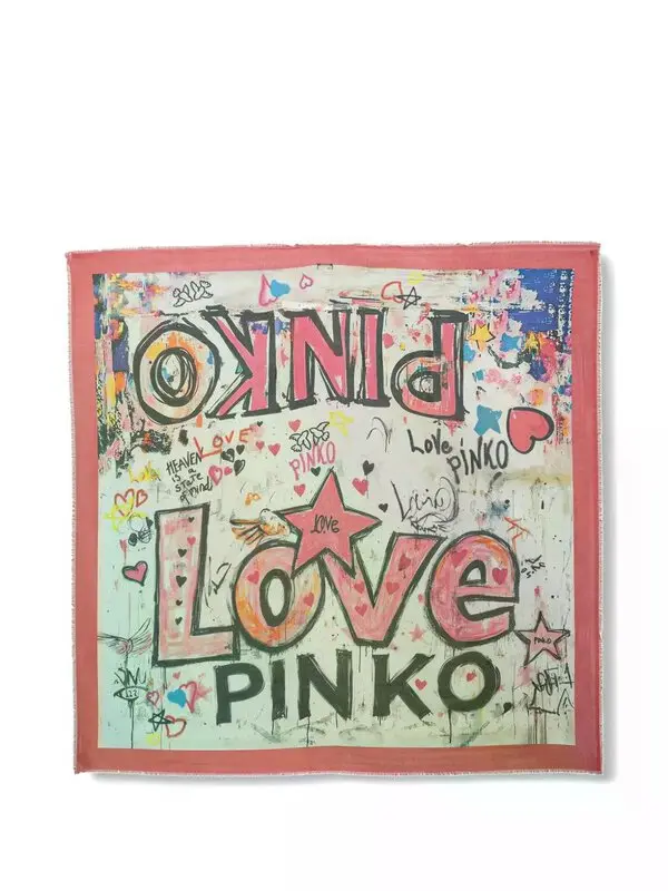 Pinko Logo-print Scarf - Neutrals