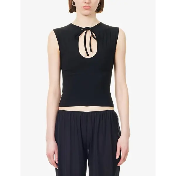Gimaguas Anis Key-hole Stretch-woven Top