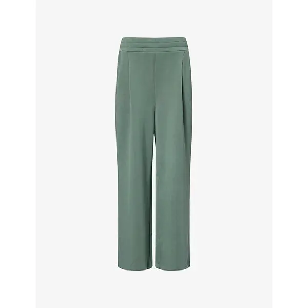 Varley The Extra Wide-leg Stretch-woven Trousers - Dark Forest