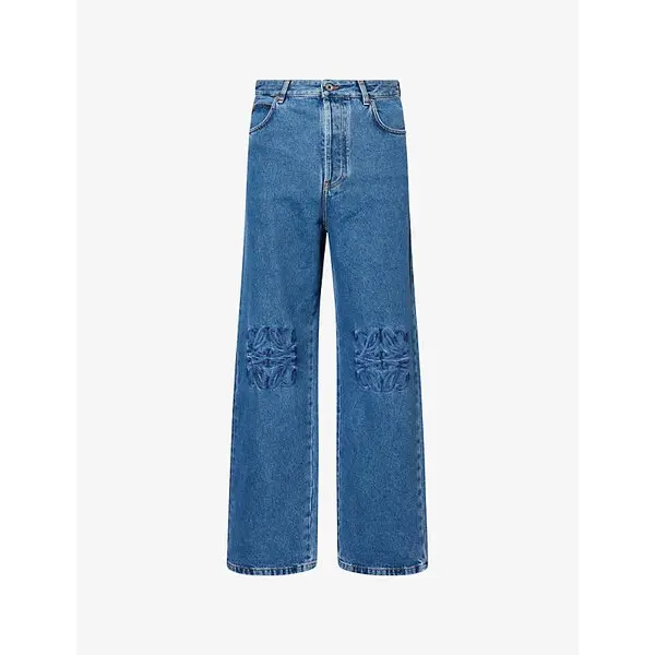 Loewe Logo-anagram Baggy Denim Jeans - Jeans Blue