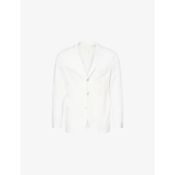 Eleventy Lazer Notch-lapel Cotton-blend Jacket - White