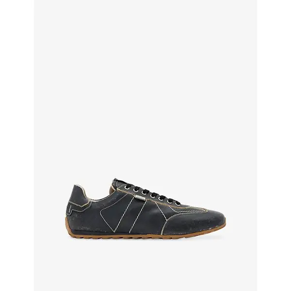 ALLSAINTS Liam Leather Trainers - Washed Black