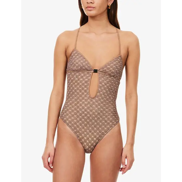 Missoni Metallic V-neck Swimsuit