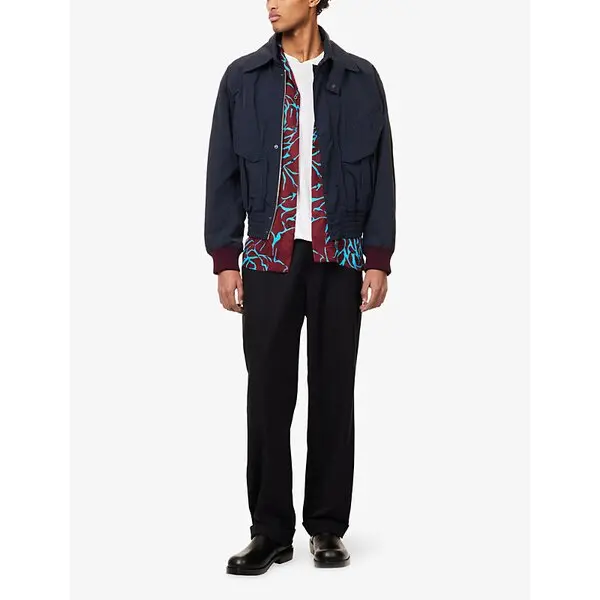Dries Van Noten Relaxed-fit Collared Nylon Jacket - Navy