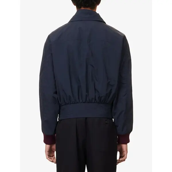 Dries Van Noten Relaxed-fit Collared Nylon Jacket - Navy