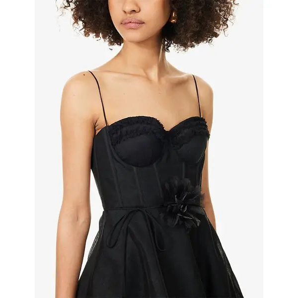 luna ruffle evening dress Luna Ruffle Polka Dot Mini Dress White