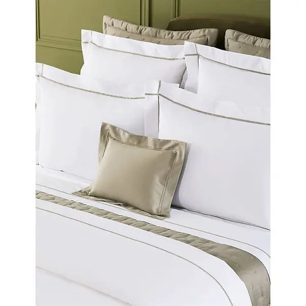 YVES DELORME Athena Cotton Oxford Pillowcase - Kaki