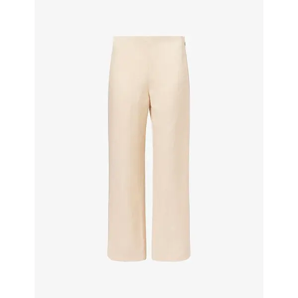 BLAZÉ MILANO Morelia Cropped-leg Woven Trousers - Champagne