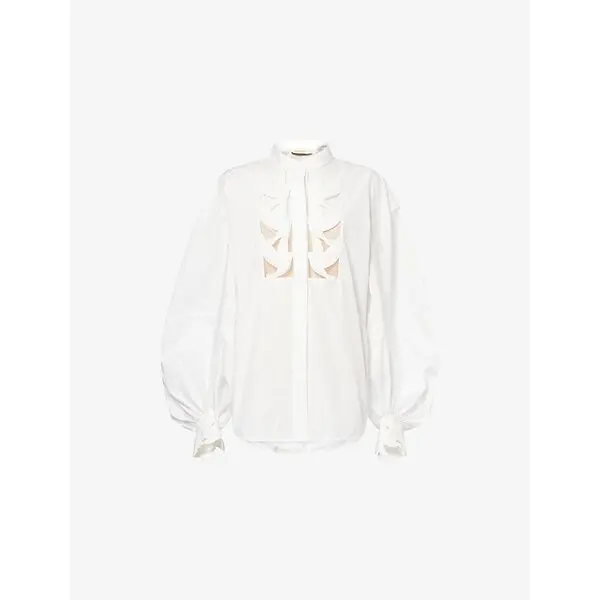 Zimmermann Luna Appliqué Cotton Blouse - Ivory