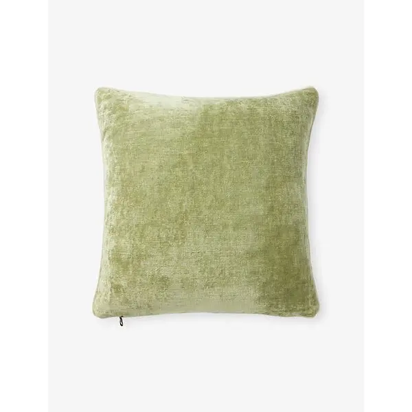 YVES DELORME Orpheo Velvet Cushion Cover 45cm X 45cm - Amande